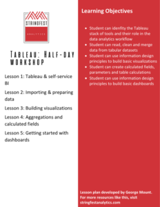 Learning guide: Introduction to Tableau, half-day workshop - Stringfest Analytics