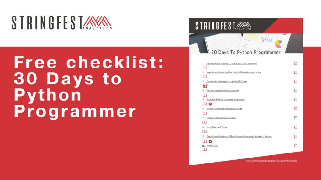Free checklist: 30 days to Python programmer - Stringfest Analytics