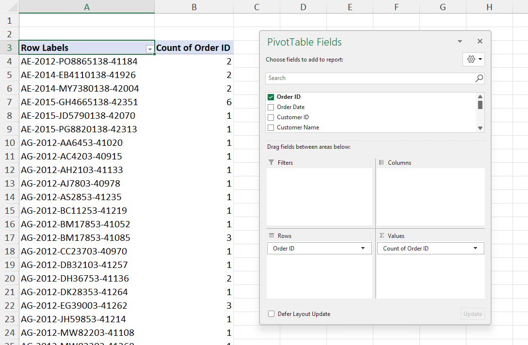 How To Get The Count Of Distinct Items Using Excel Pivottables Stringfest Analytics