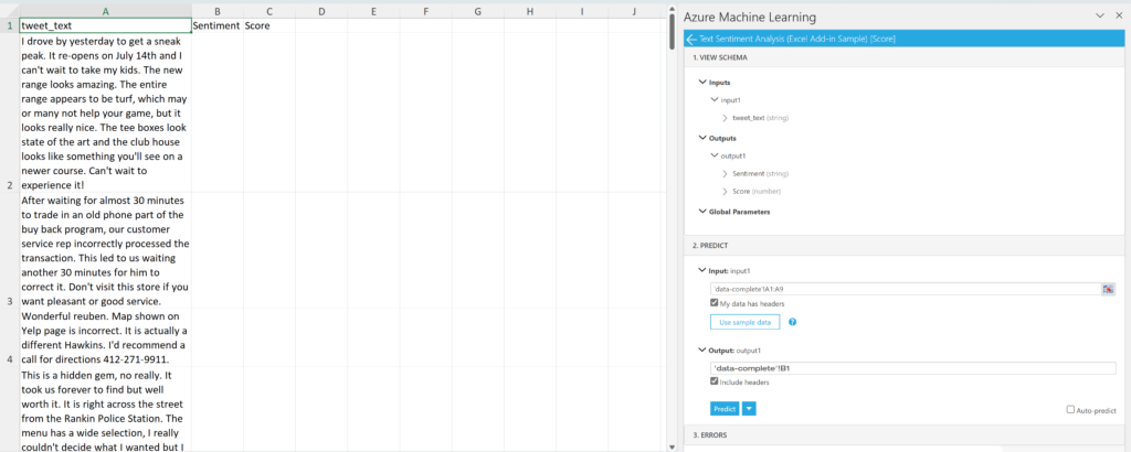 How To Conduct Sentiment Analysis In Excel With Azure Machine Learning Stringfest Analytics