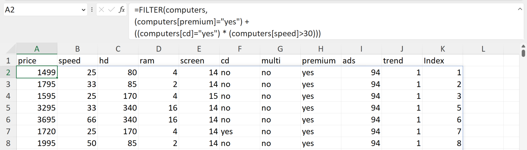 How to filter a dataset by one or more criteria using Excel formulas - Stringfest Analytics